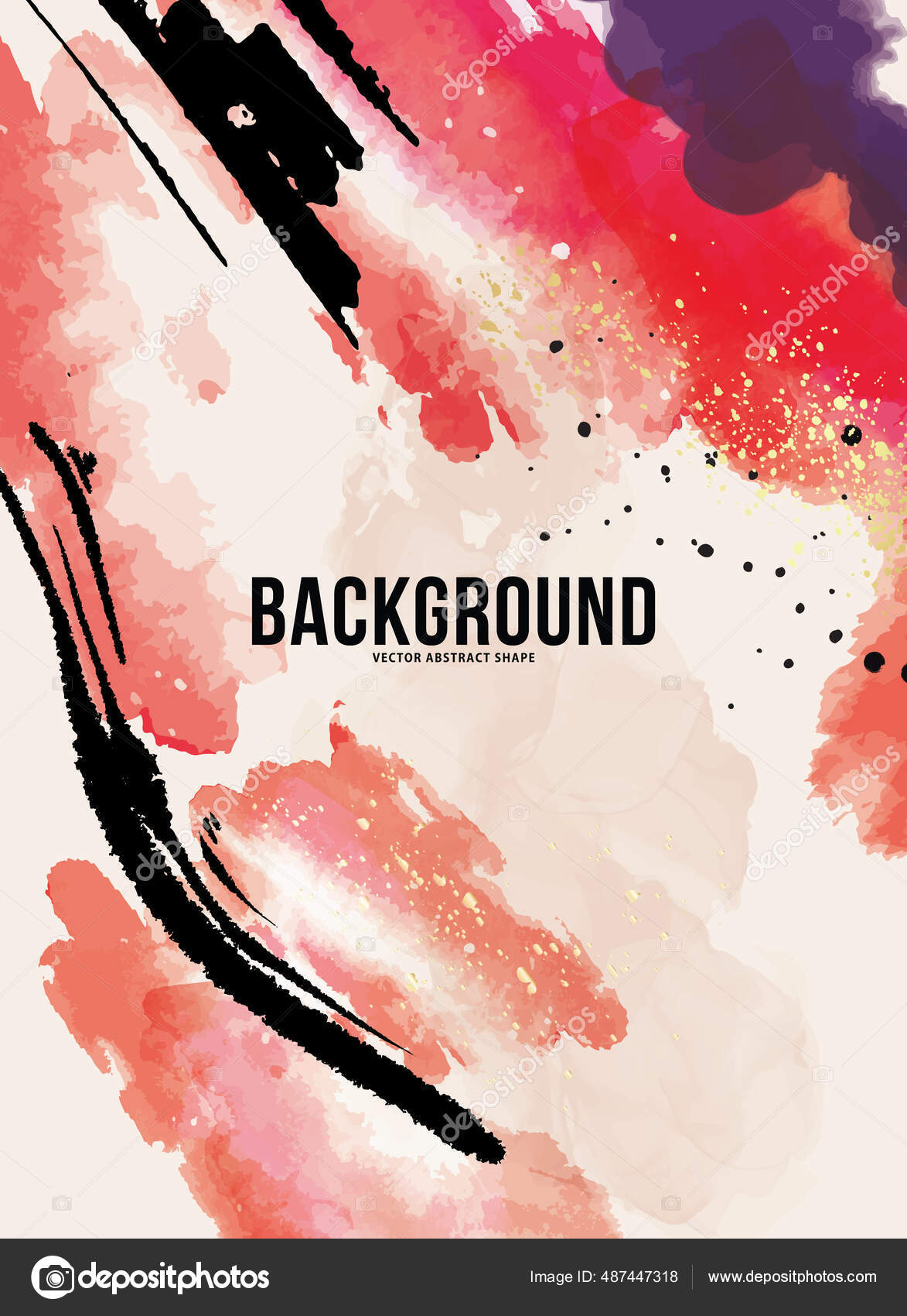 Pink Ink Background Abstract Modern Poster Vivid Color Watercolor ...