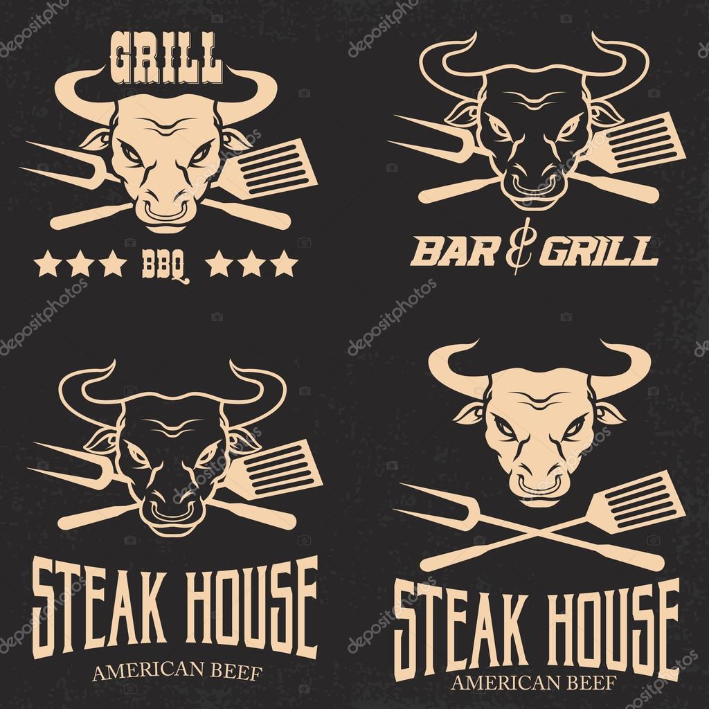 Steak house restaurant menu design elements Stock Vector Image by ...