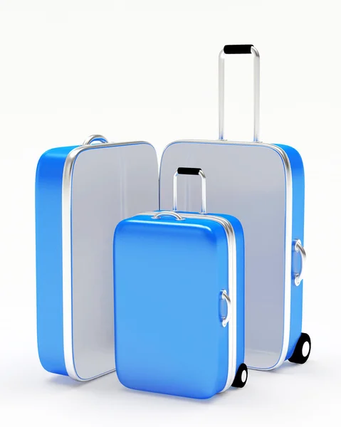 Trio of blue Trolley suitcases Stock Photo by ©franckito 2292783