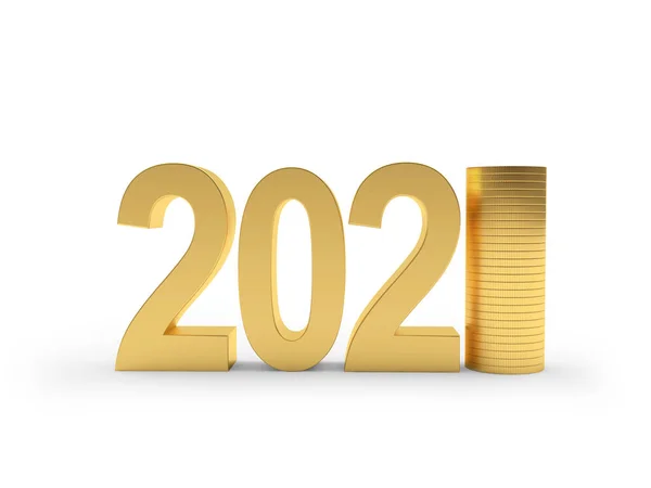 Silver Numbers 2020 Change Gold 2021 Isolated White Background ...