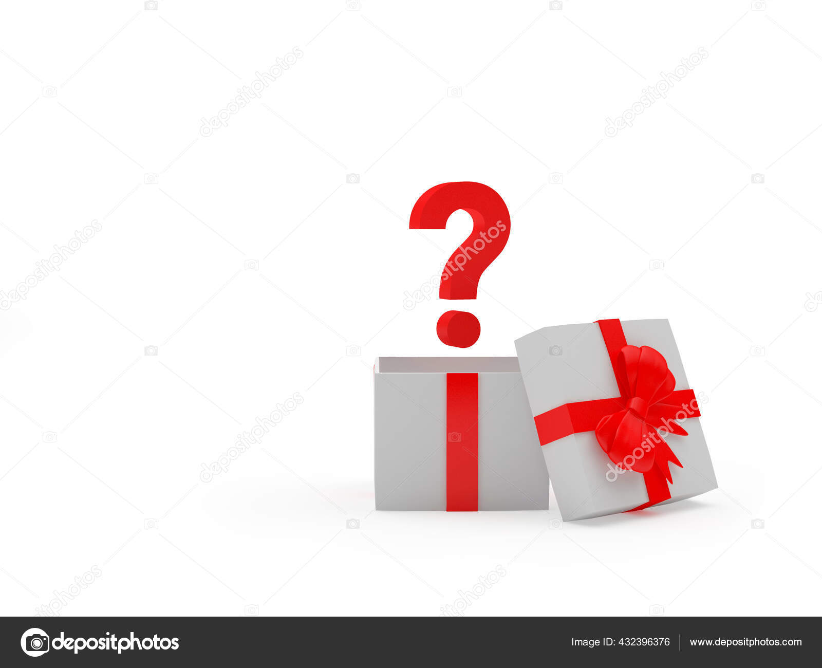 Open Gift Box Question Mark Isolated White Background Illustration ...