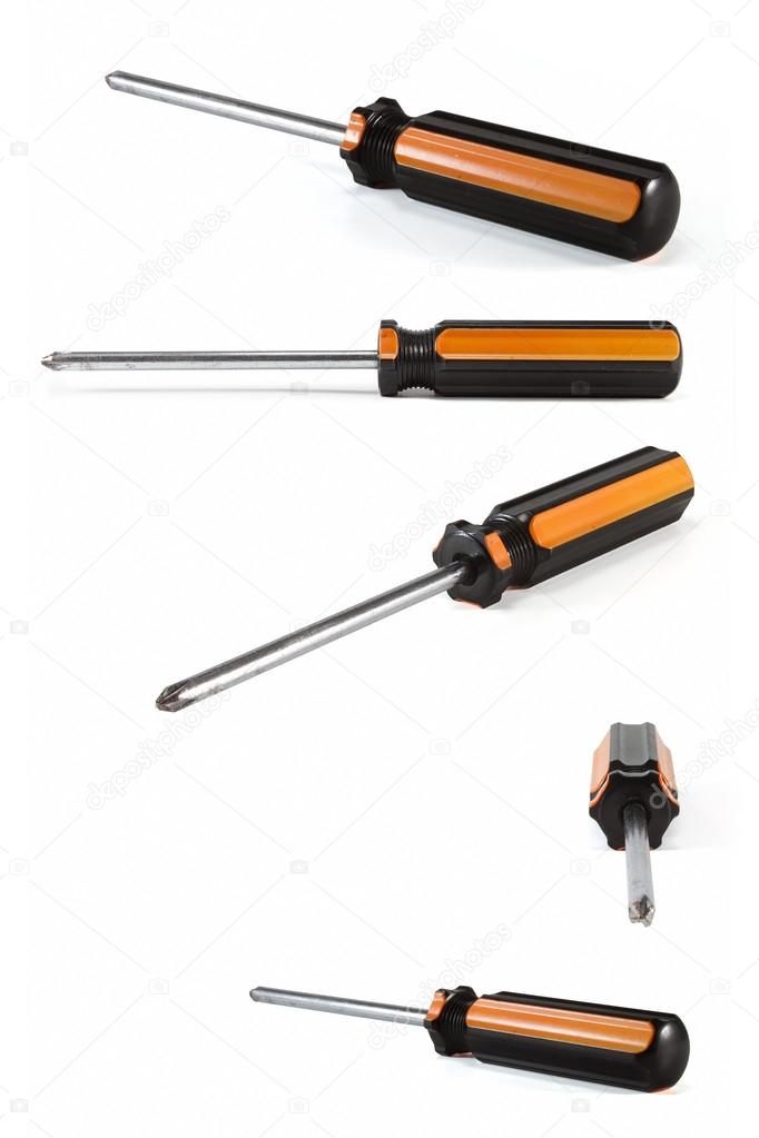 Group of black and orange screwdrivers Stock Photo by ©Koraysa 95136692