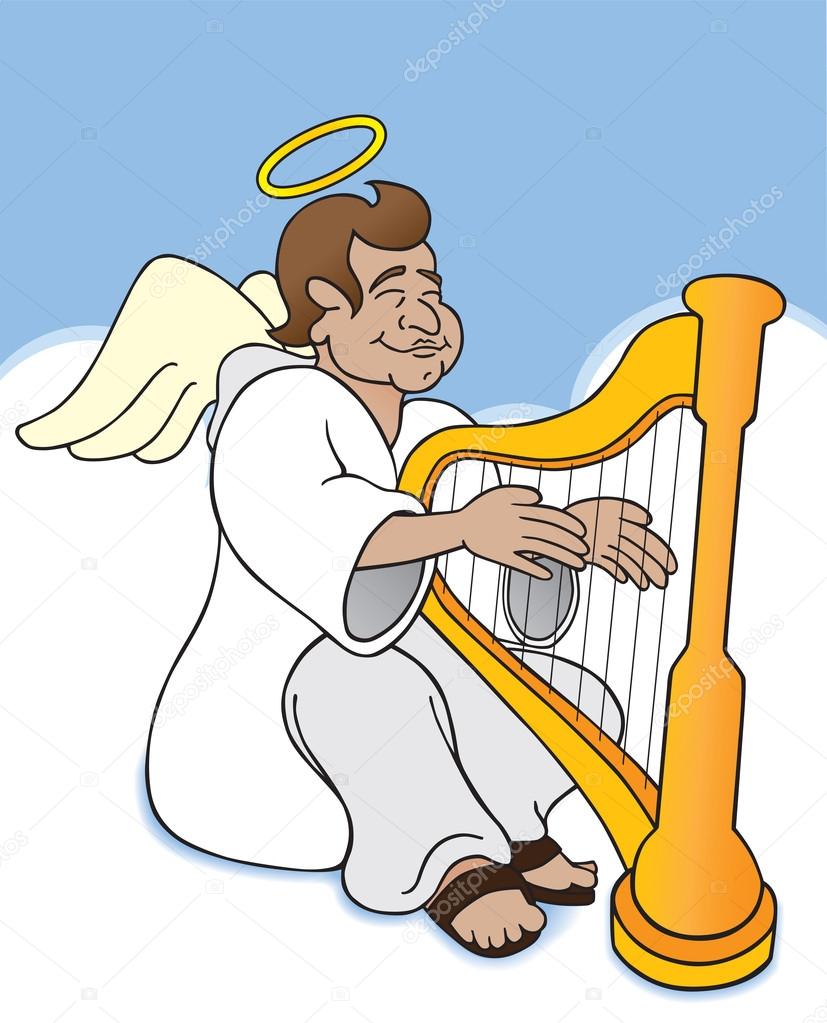 Angel Harp Drawing