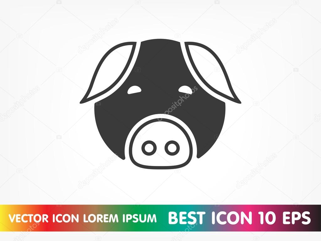Pig head or face icon Stock Vector by ©StudioIcon 101279516