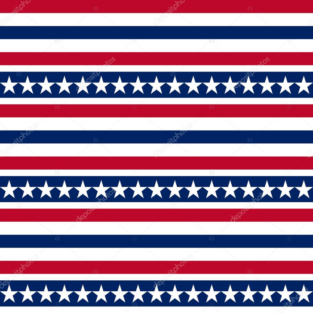 American patriotic seamless vector pattern with stars and stripes ...