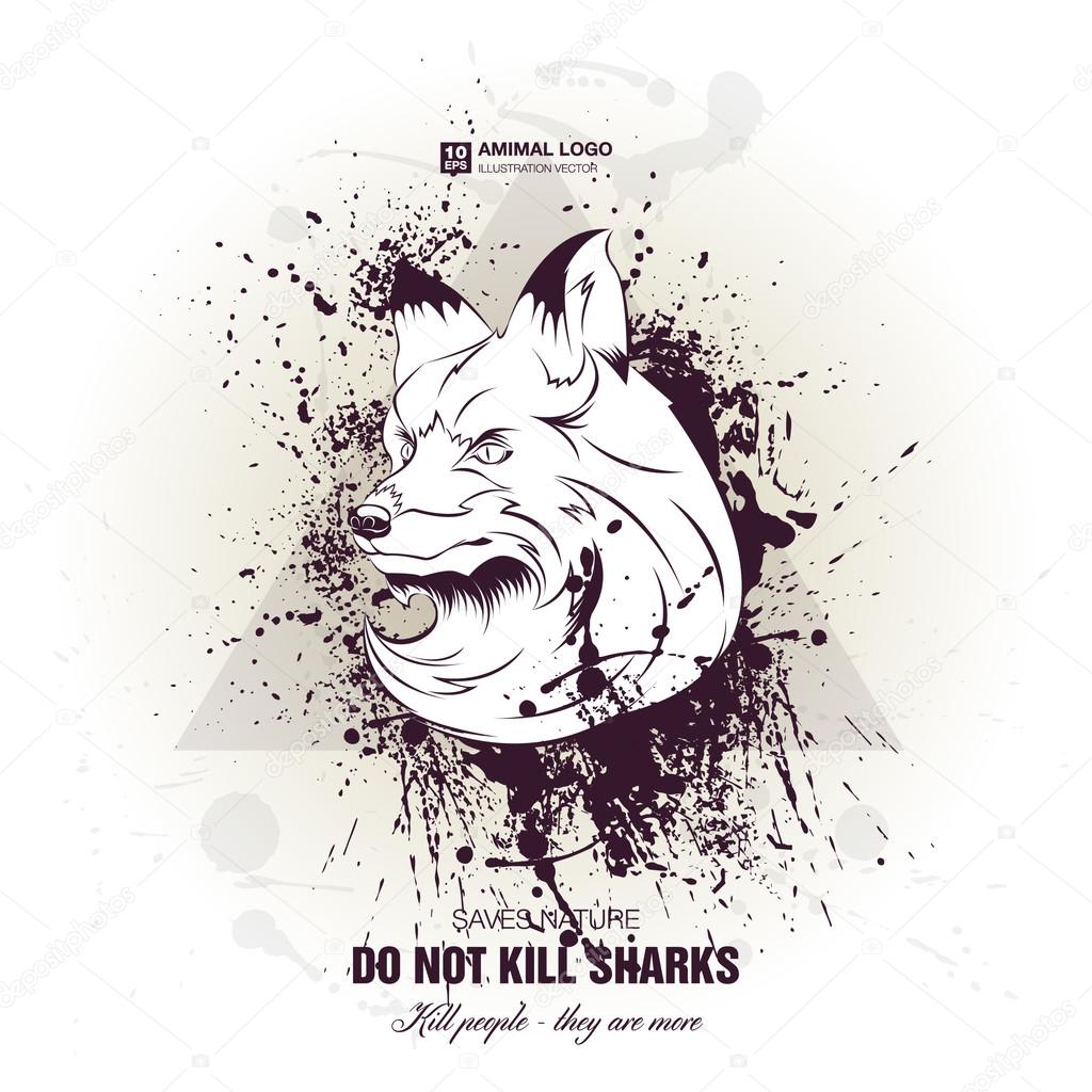 Grunge fox head poster Stock Illustration by ©andrei.dvaretski.yandex ...