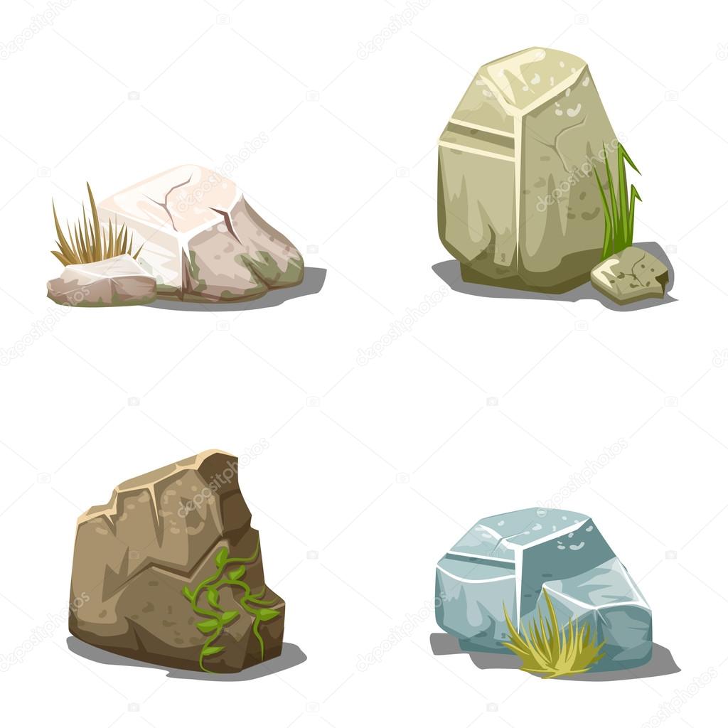 Conjunto de piedras vectoriales de dibujos animados vector, gráfico ...