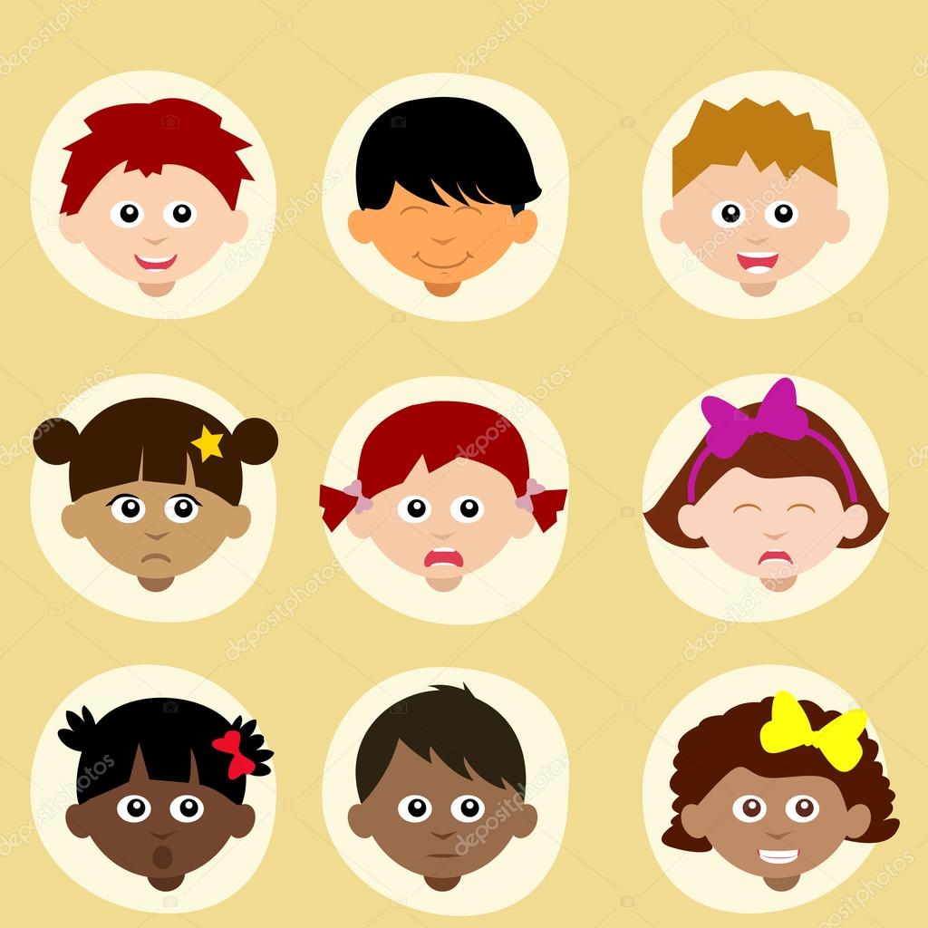 Mood or emotion of children, Avatars Stock Illustration by ©BabySofja ...