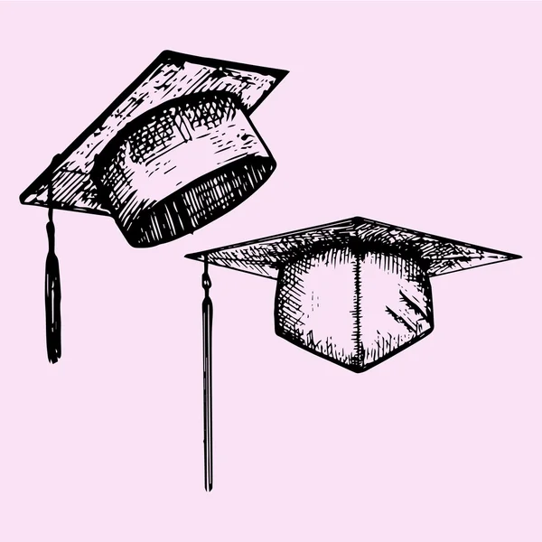 Graduation hat doodle drawing Vector Art Stock Images | Depositphotos