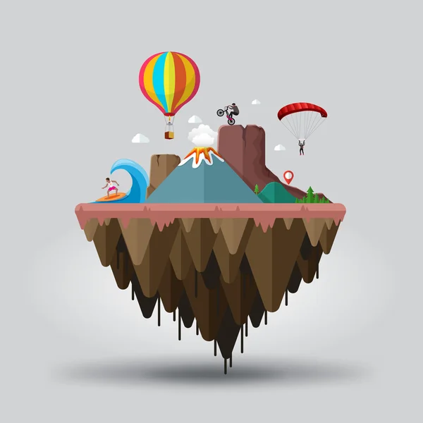 Floating island Vector Art Stock Images | Depositphotos