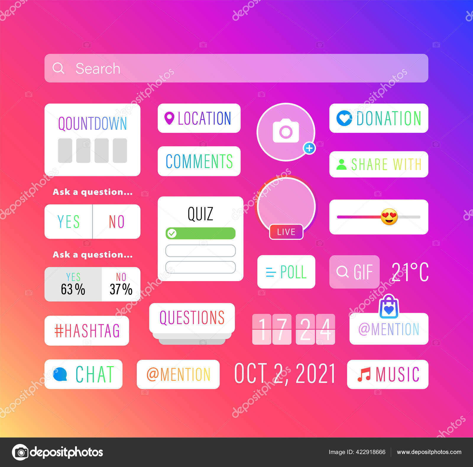 Social Media Set Internet Communication Big Kit Vector Interface Icons Stock Vector by ©Pro ...