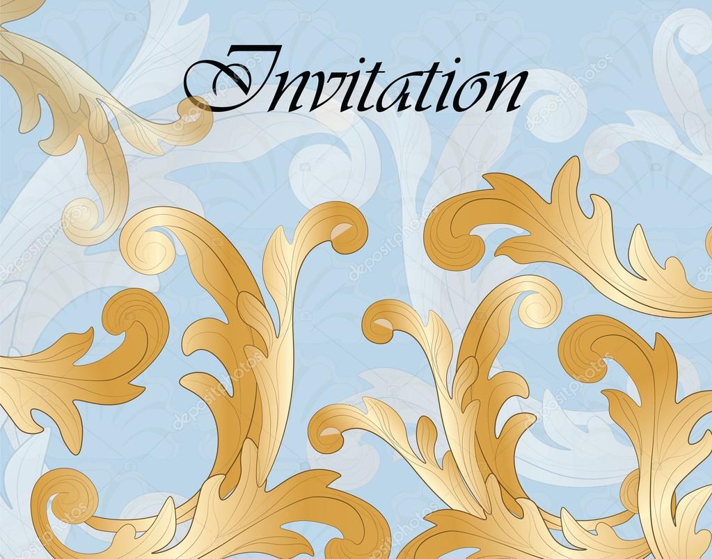 Image vectorielle Carte d'invitation avec ornements en or par ©inagraur ...