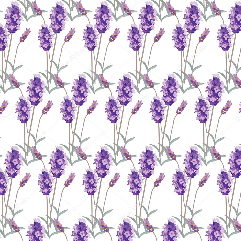 Lavender pattern with flowers in watercolor paint — Stock Vector ...