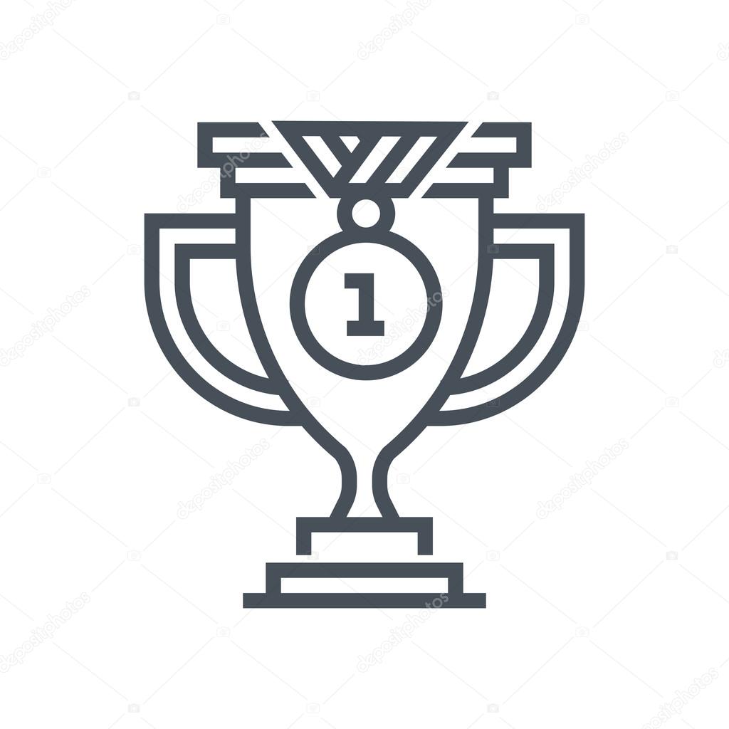 Winner Icon Vector Flat Icon In Black And White Style Medal Winner