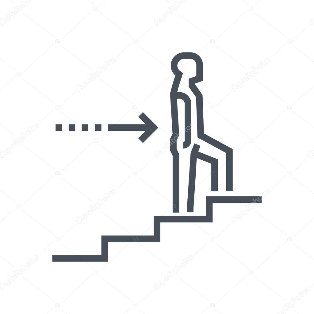 Man climbing up icon — Stock Vector © Howcolour #103445132