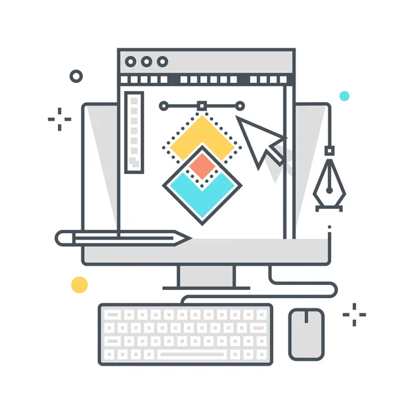 L nea de color, ilustraci n de concepto de gr ficos digitales, icono 2024