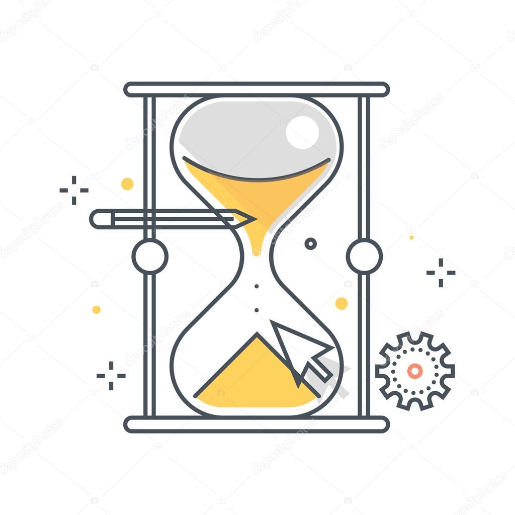 Color line, sand timer illustration — Stock Vector © Howcolour #110508434