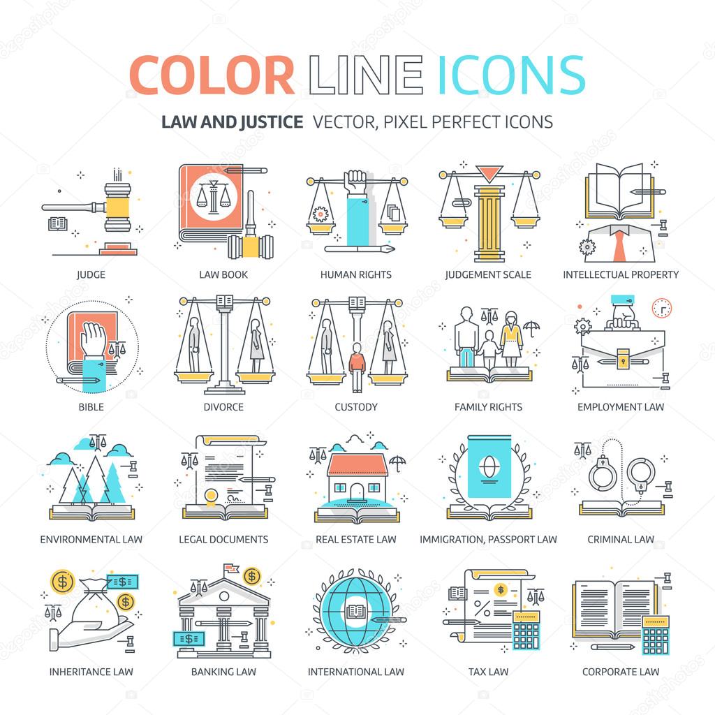 Color line, law illustrations — Stock Vector © Howcolour #124706206