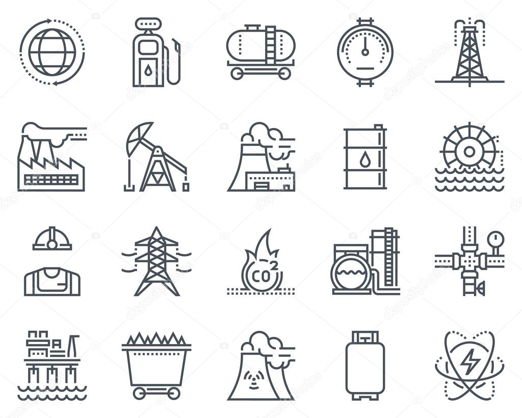 Energy industry icon set Stock Vector Image by ©Howcolour #95856864