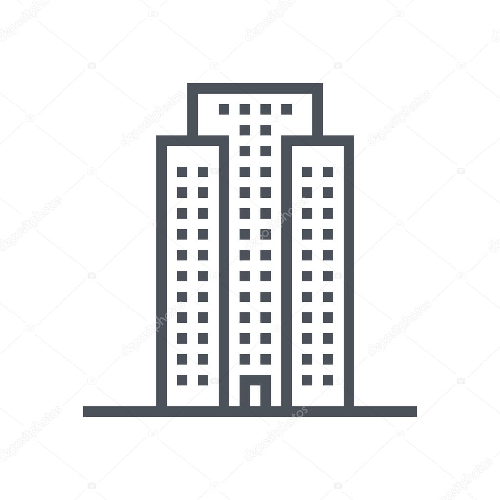 Skyscraper Black And White Icon