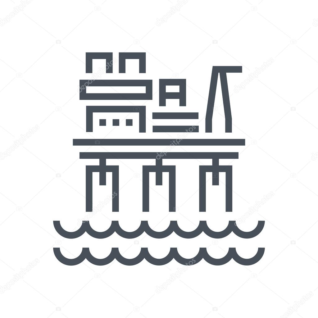 Offshore platform plant icon — Stock Vector © Howcolour #96277460