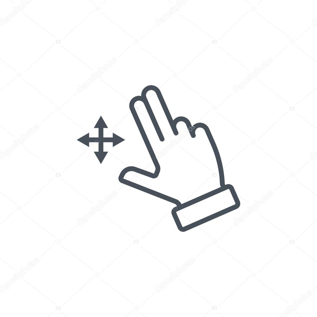 Multi touch, hand, finger, gesture icon Stock Vector Image by ...