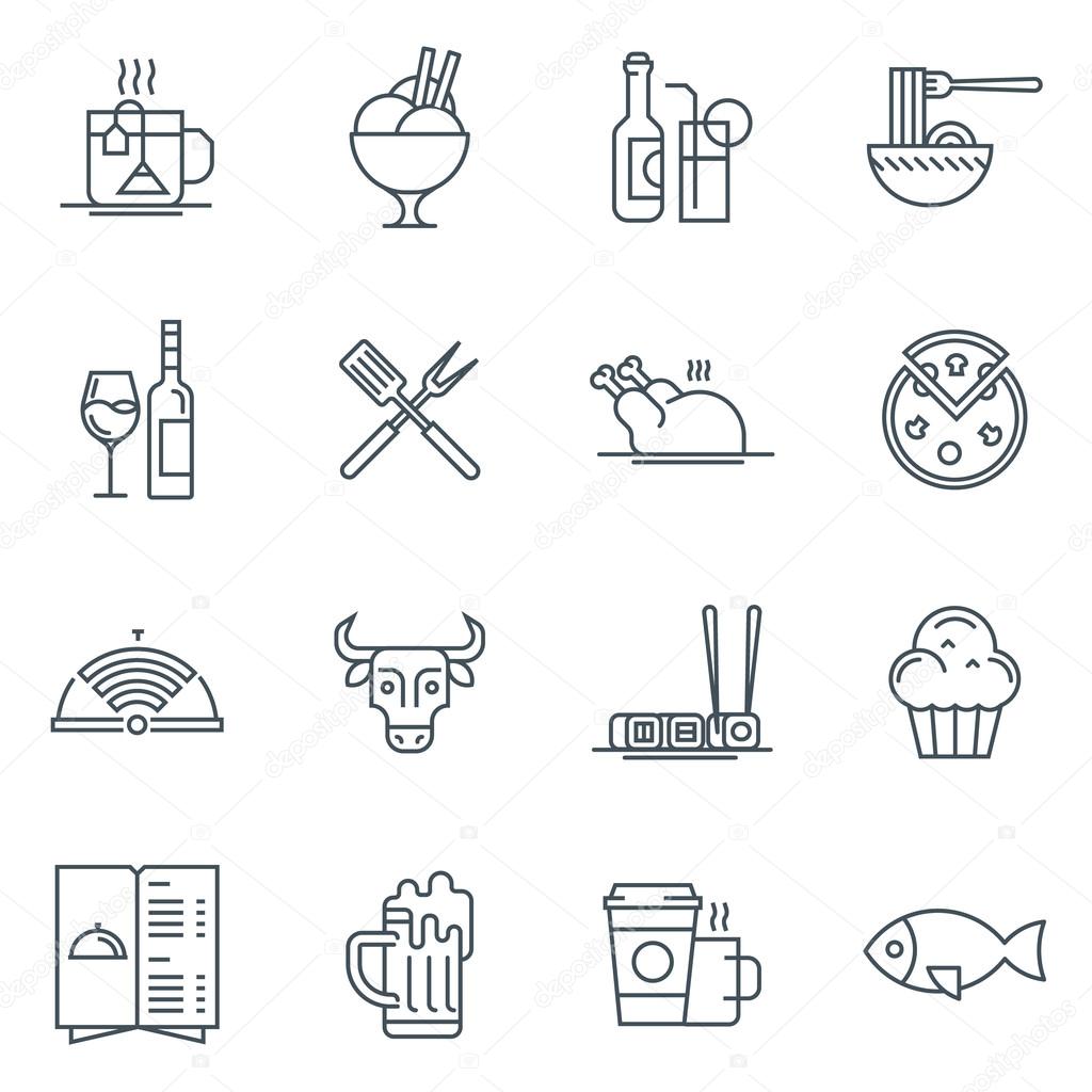 Restaurant icon set Stock Vector Image by ©Howcolour #96324154