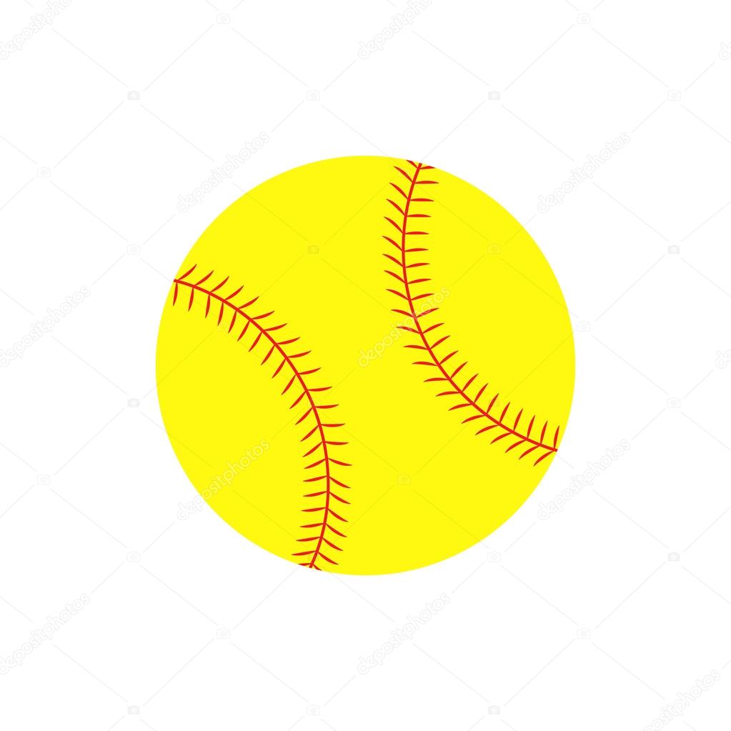Yellow Softball Ball Vector