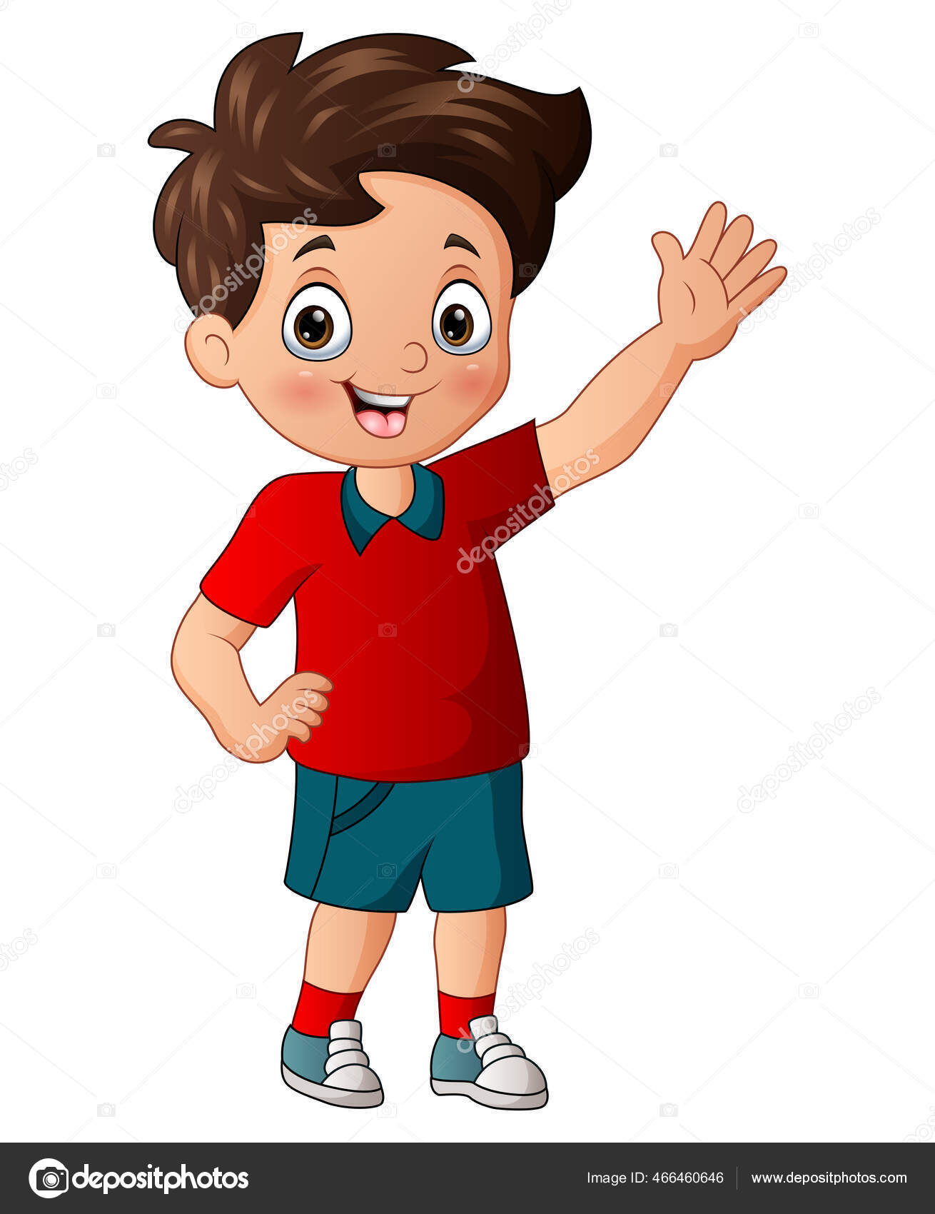 Cartoon Boy Waving Hand Stock Illustration by ©dualoro #466460646 Cartoon Boy Waving Hand Stock Illustration by ©dualoro #466460646