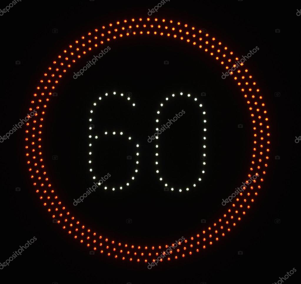 LED light speed limit sign Stock Photo by ©microgen 115181352