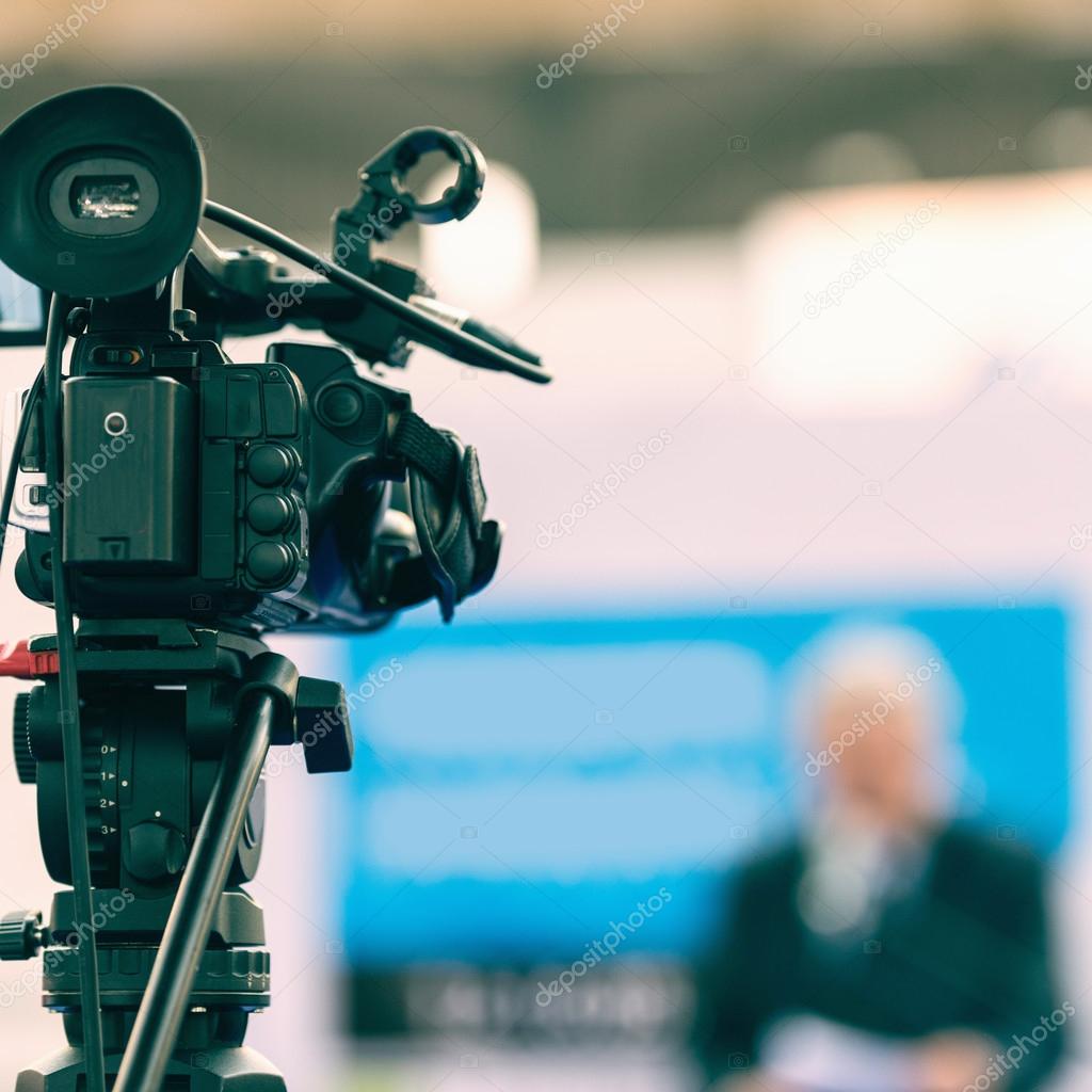 Television news Studio camera — Stock Photo © microgen #115434596