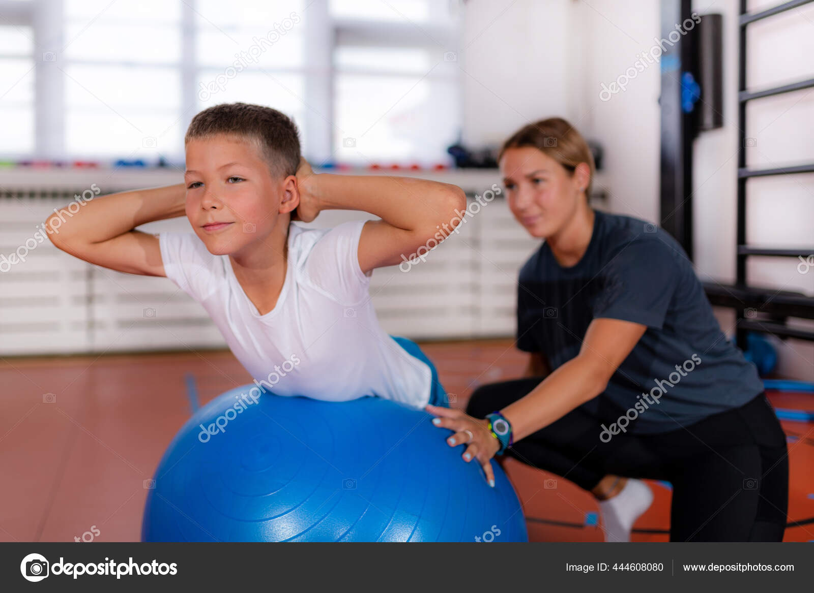 Children Physical Activity Class Exercising Fitness Balls Stock Photo ...