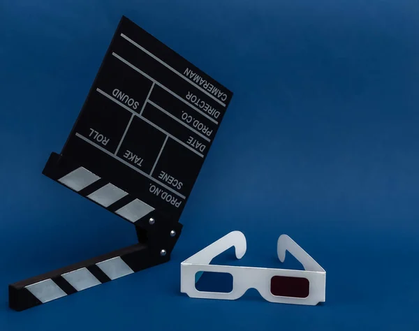 3D cinema concept, 3D glasses and digital movie clapper board, 3 Stock ...