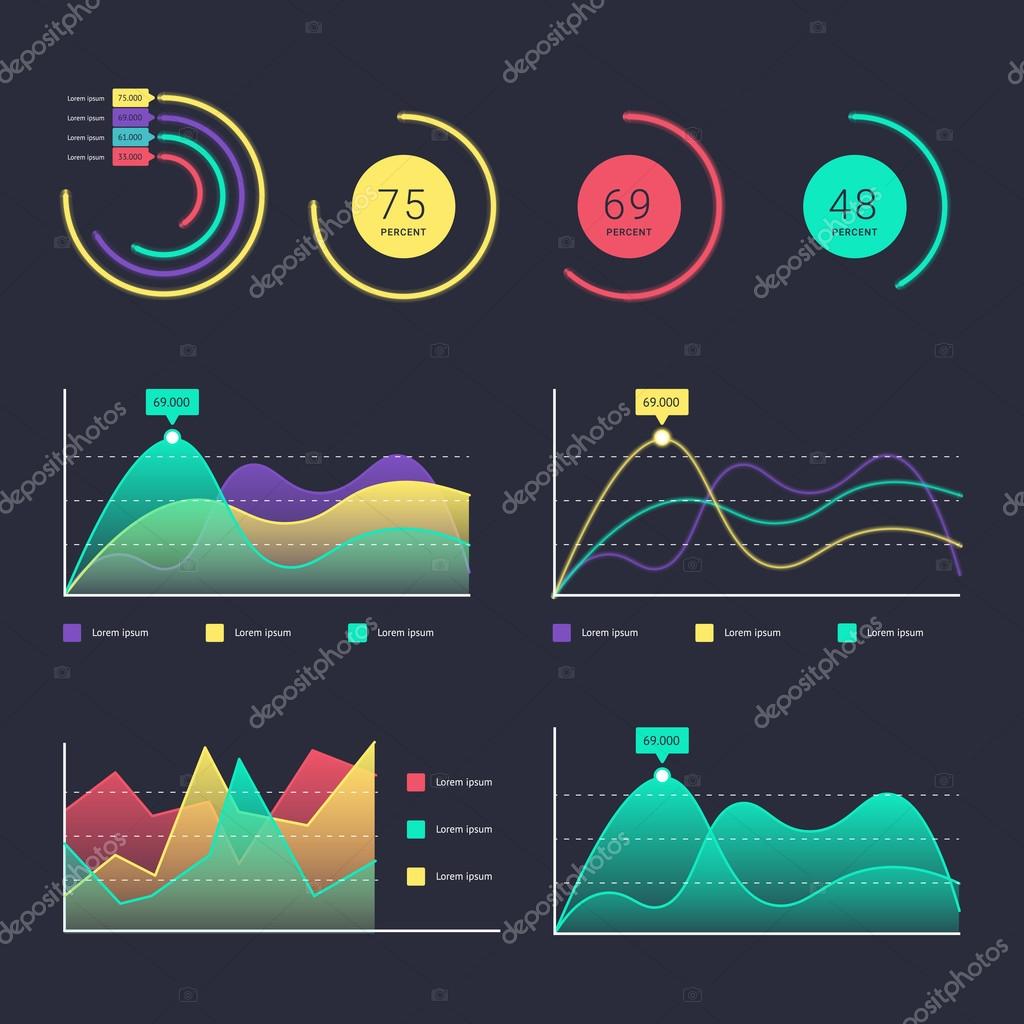 Flat dashboard ui Stock Vector by ©fokina.alisha.gmail.com 109811558 Flat dashboard ui Stock Vector by ©fokina.alisha.gmail.com 109811558