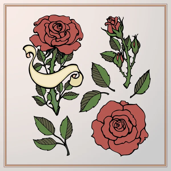 Traditional Rose Outline