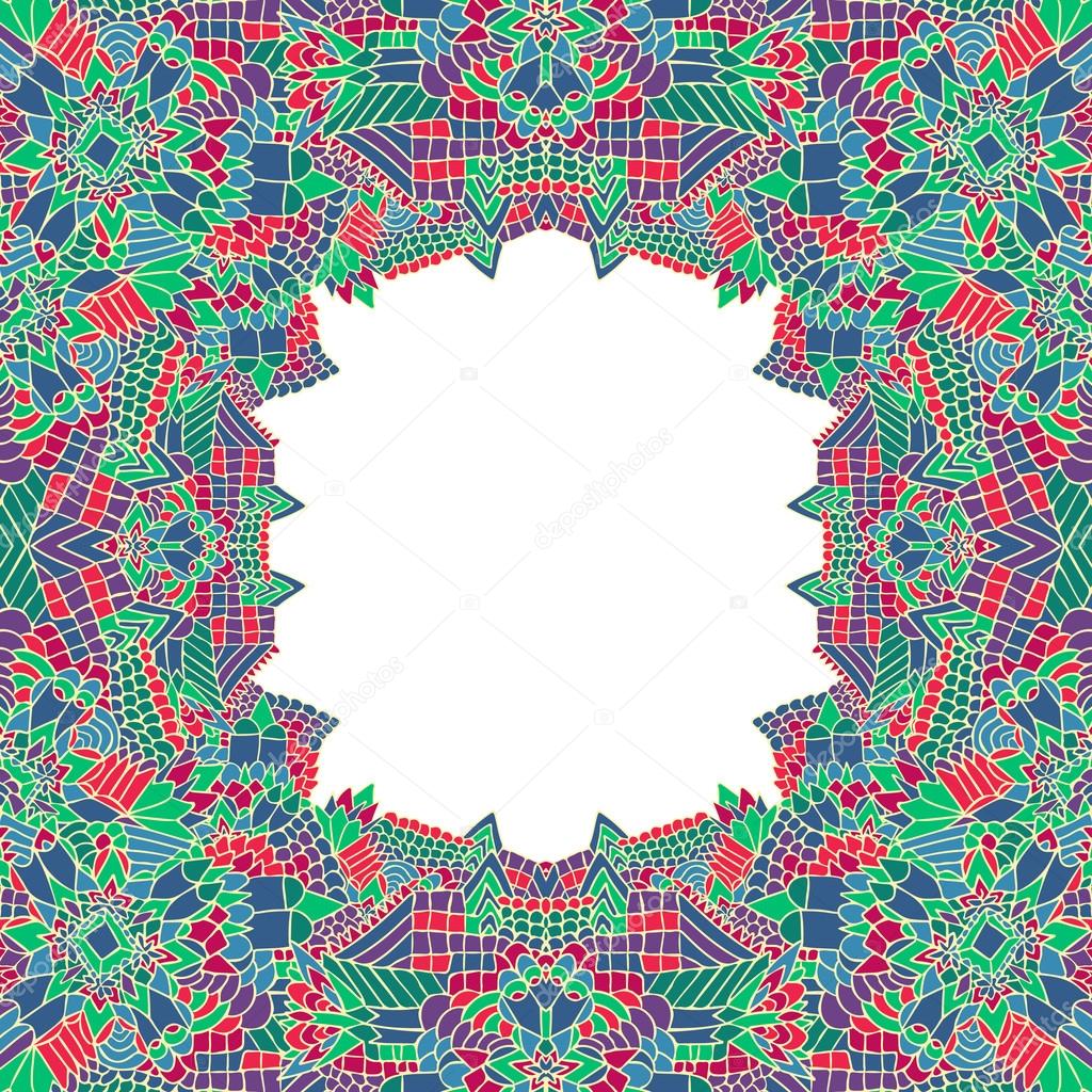 ZENTANGLE FRAME ELEMENTS LINES COLORFUL 4 Stock Vector Image by ...