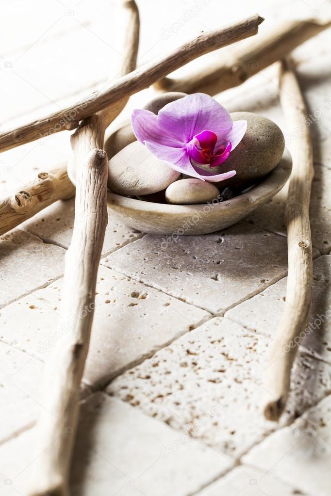 Drift wood and mineral design for soft spa decor Stock Photo by ...