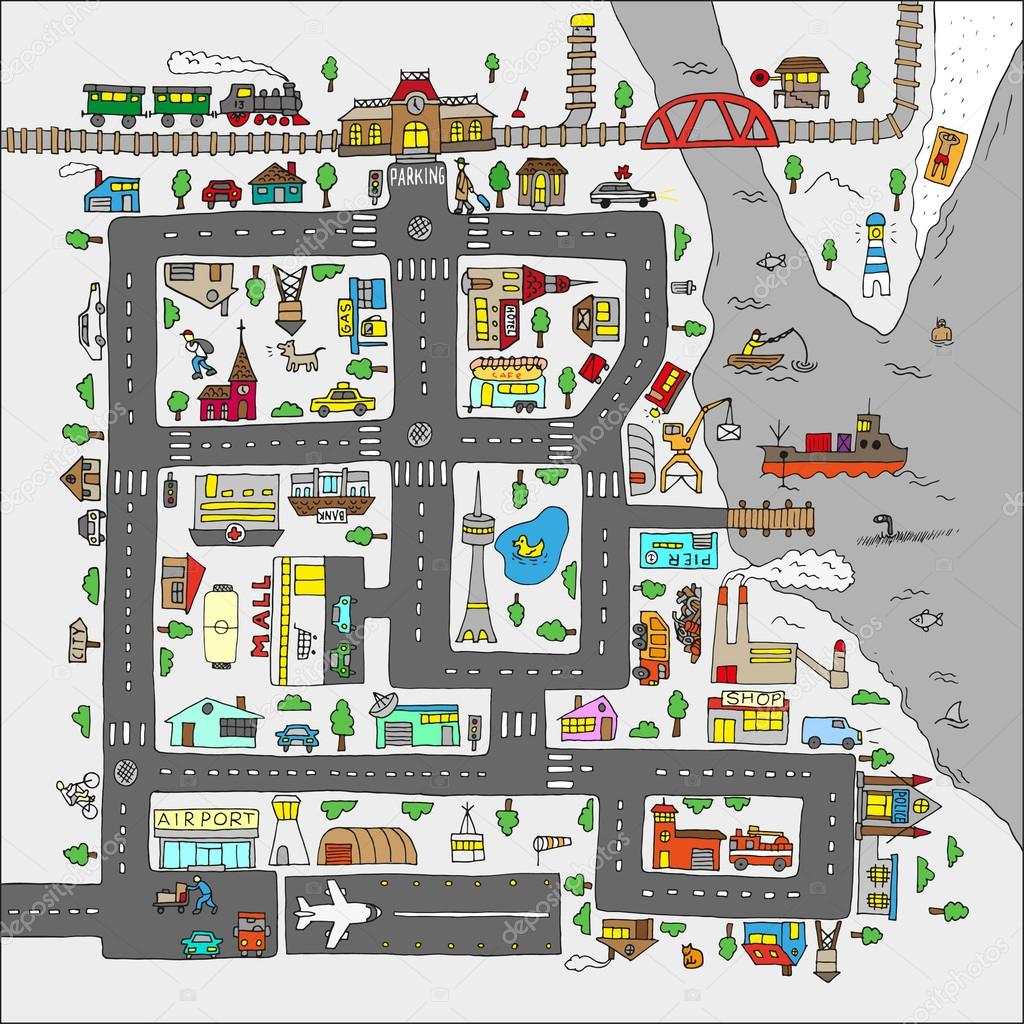 Mapa de Doodle. Aislado . Vector de stock #94286522 de ©WINS86