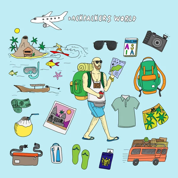 Backpacking cartoon Vector Art Stock Images | Depositphotos