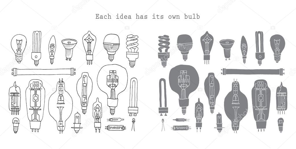 Different light bulbs icons — Stock Vector © WINS86 #95501348