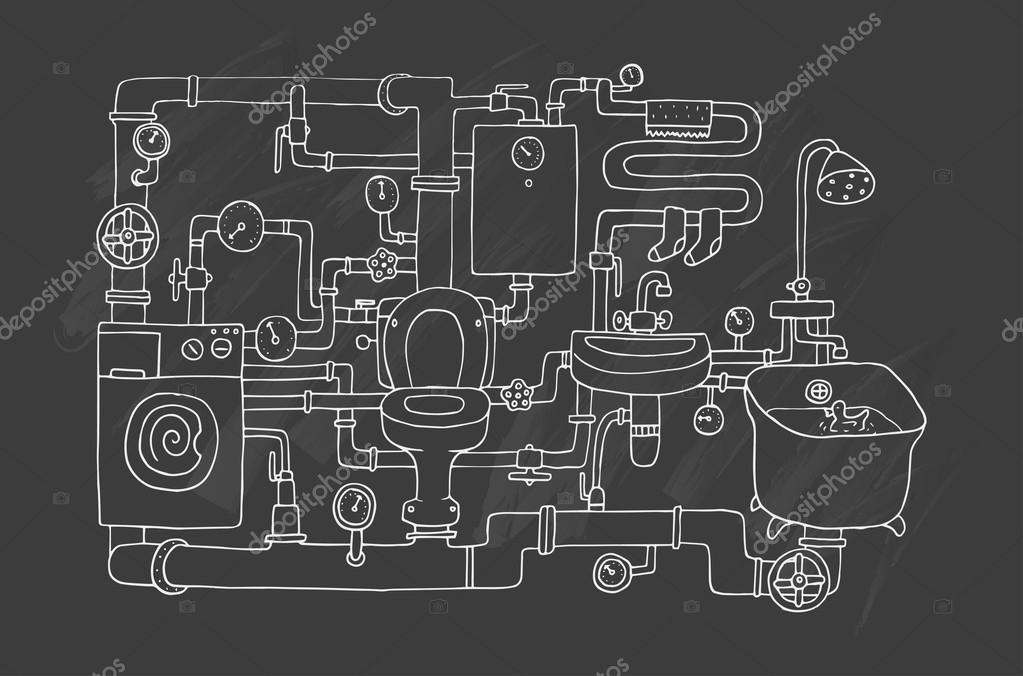 Sanitary engineering on background Stock Vector Image by ©WINS86 #95501728