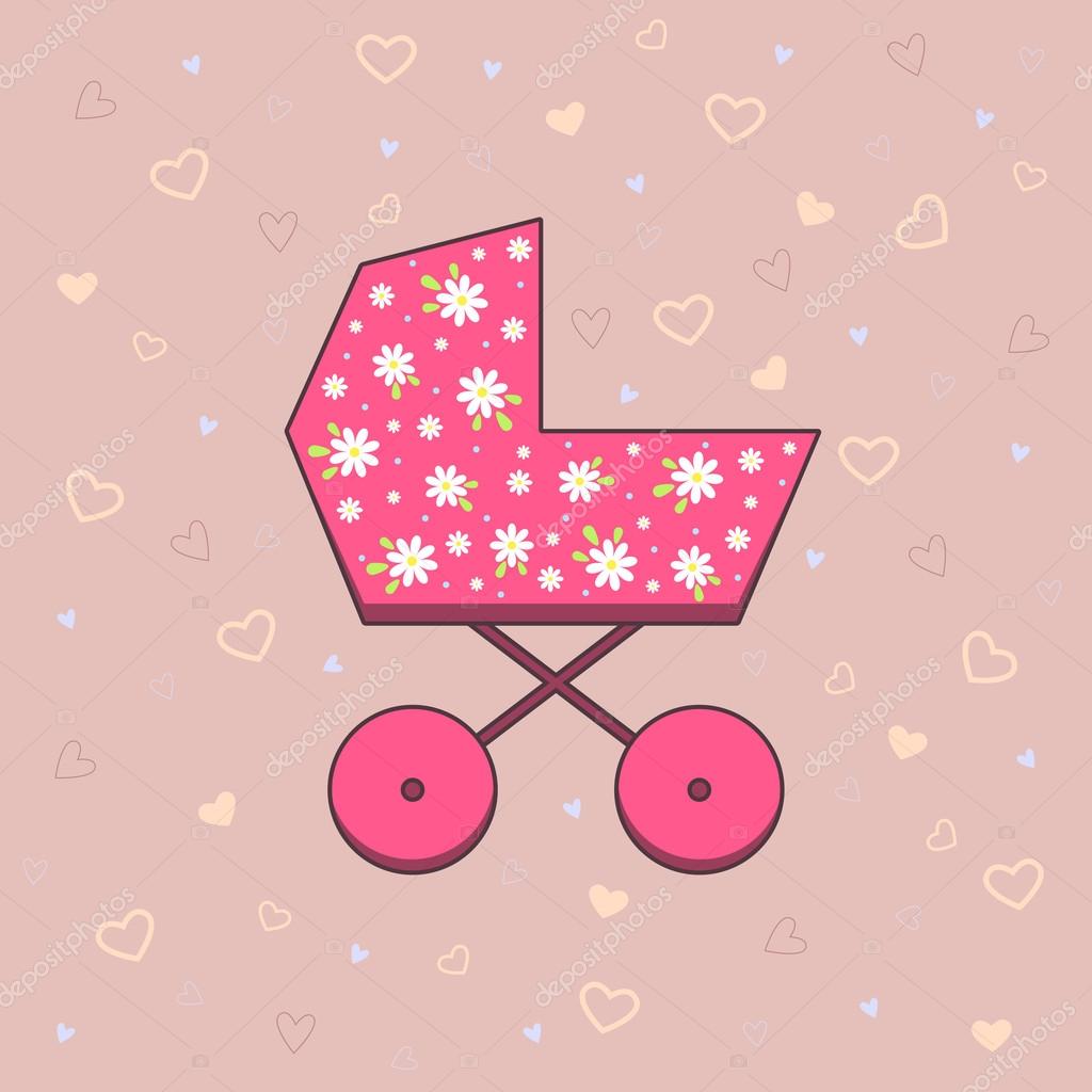 Vector illustration of pink pram Stock Vector by ©olyaruta.yandex.ru ...