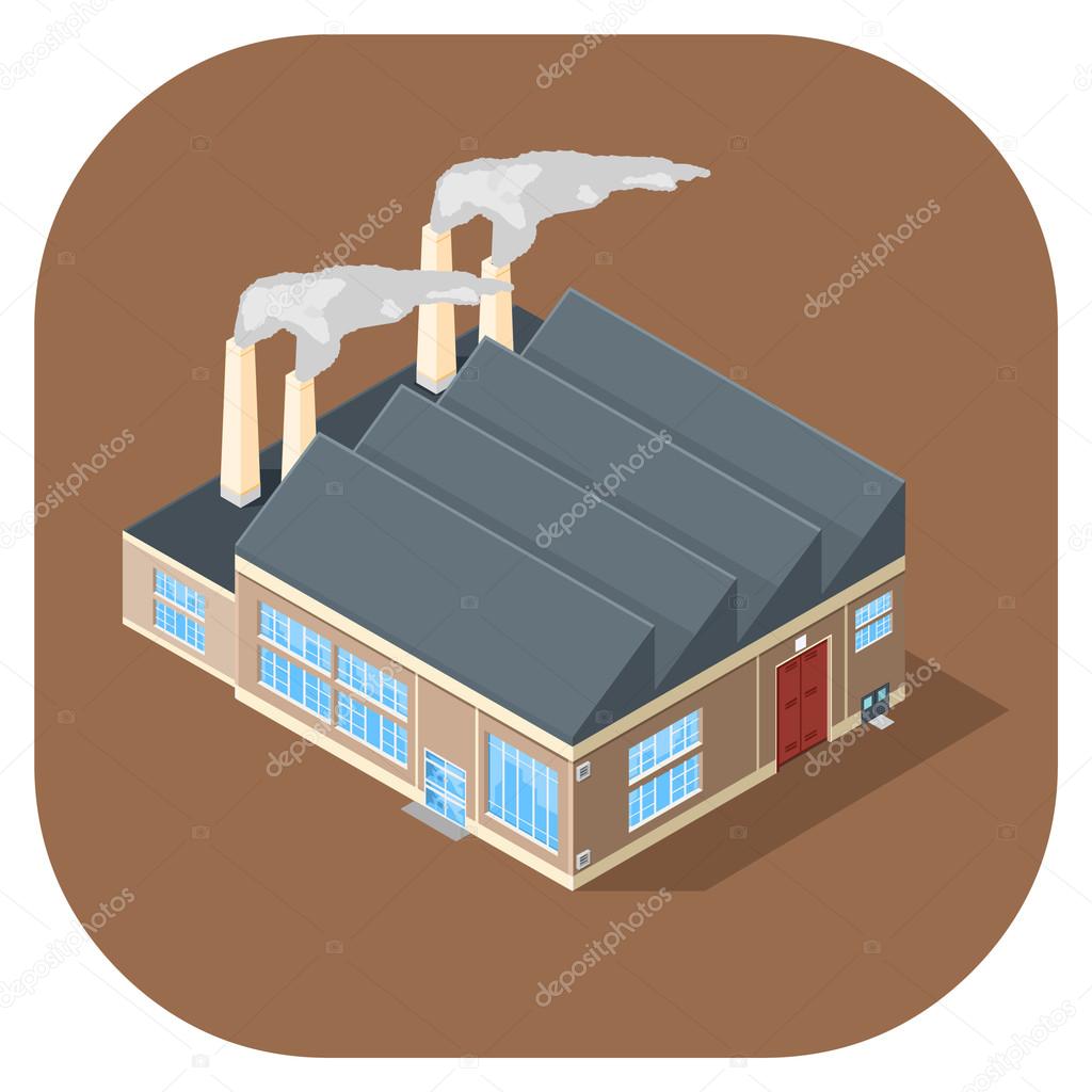 Isometric Factory Power Station Warehouse production. — Stock Vector ...