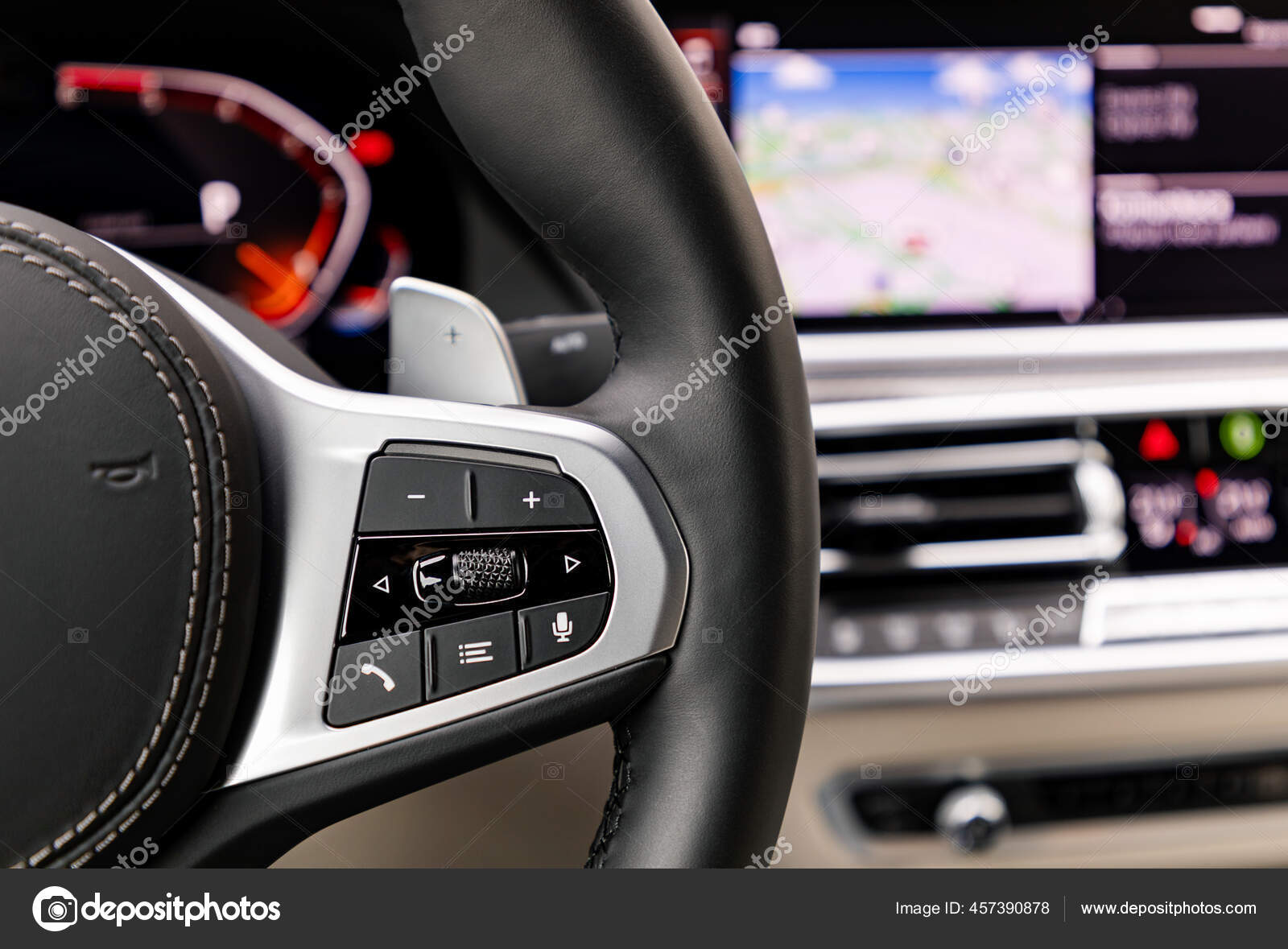 Buttons Steering Wheel New Modern Car Stock Photo by ©yakub88 457390878