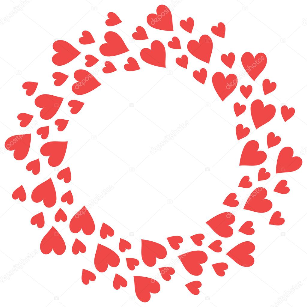 Round frame of hearts Stock Vector by ©homari 96079312