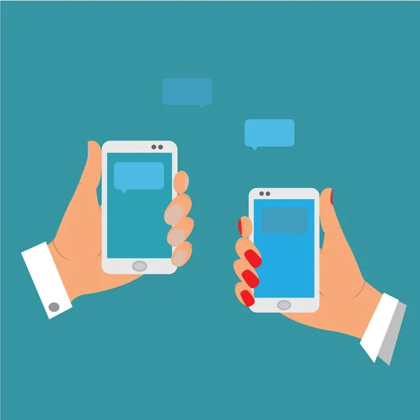 Hand Holding Modern Black Flat Mobile Phone — Stock Vector © Helen Tosh
