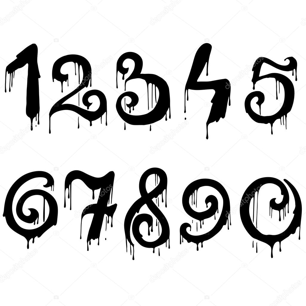 Conjunto de números derretida — Vector de stock © rtyt01.mail.ru #109974976