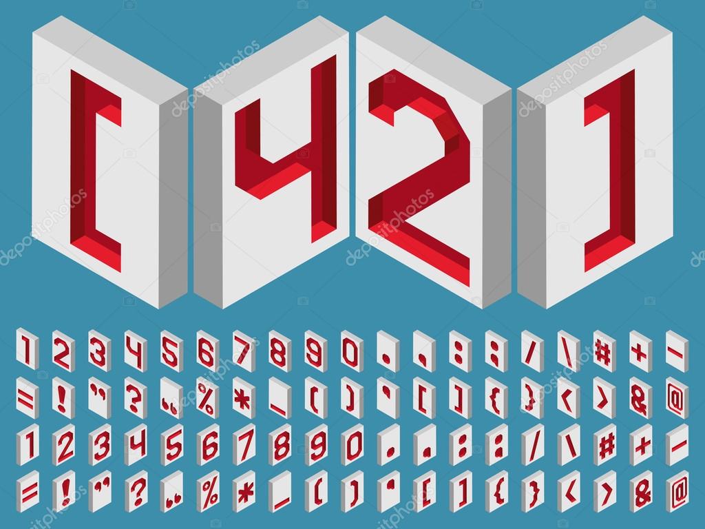 Numbers and punctuation marks isometric. Stock Vector by ©yuraartbrush ... Numbers and punctuation marks isometric. Stock Vector by ©yuraartbrush ...