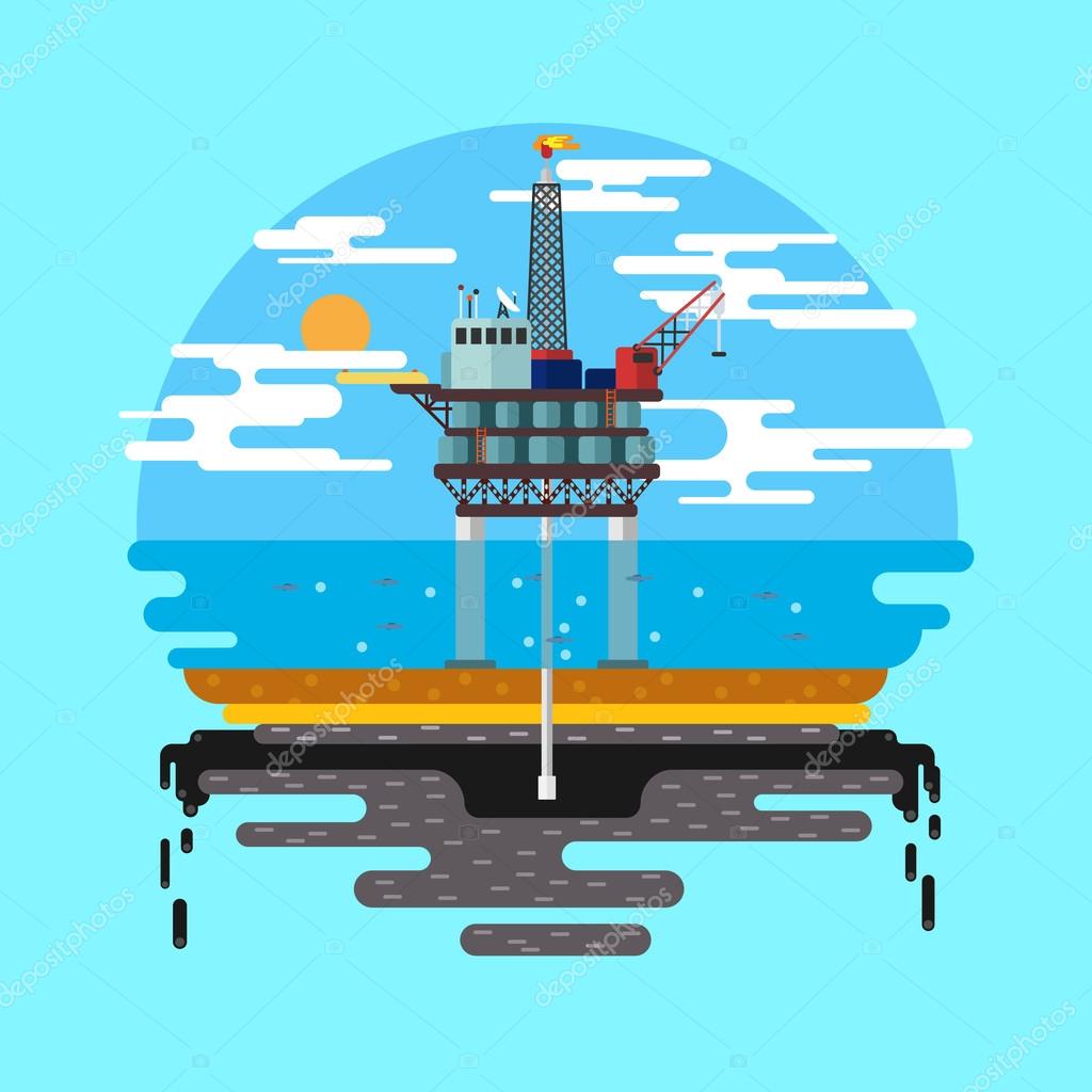 Offshore Oil Rig Cartoon