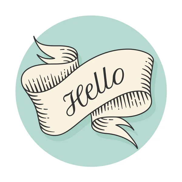 Hello Lettering Banner Poster Sticker Concept Text Hello Icon Message ...